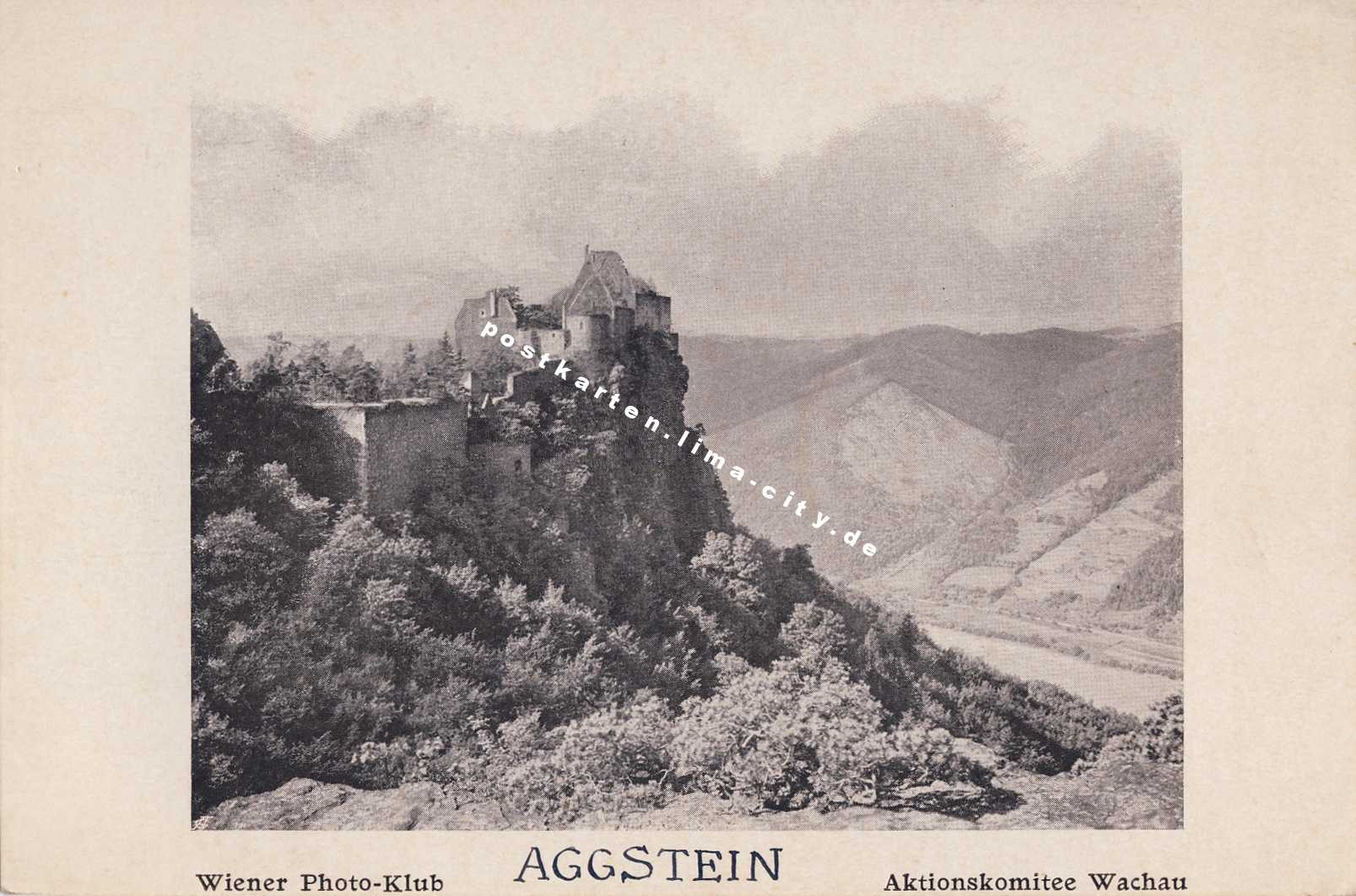 Aggstein - Sehr alte Fotografie - Schöne und sehr alte Ansicht des ...